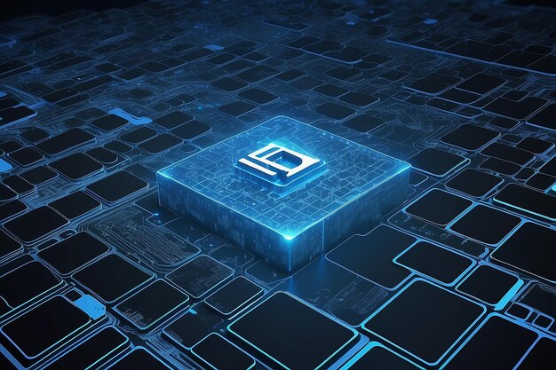 Blockchain Network Concept Distributed Ledger Technology Block Chain Text And Computer