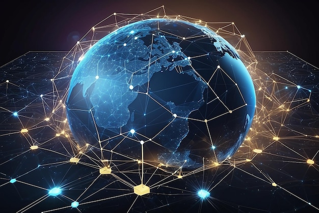 Premium Photo | Blockchain Technology Global Information Network Concept Premium Photo | Blockchain Technology Global Information Network Concept
