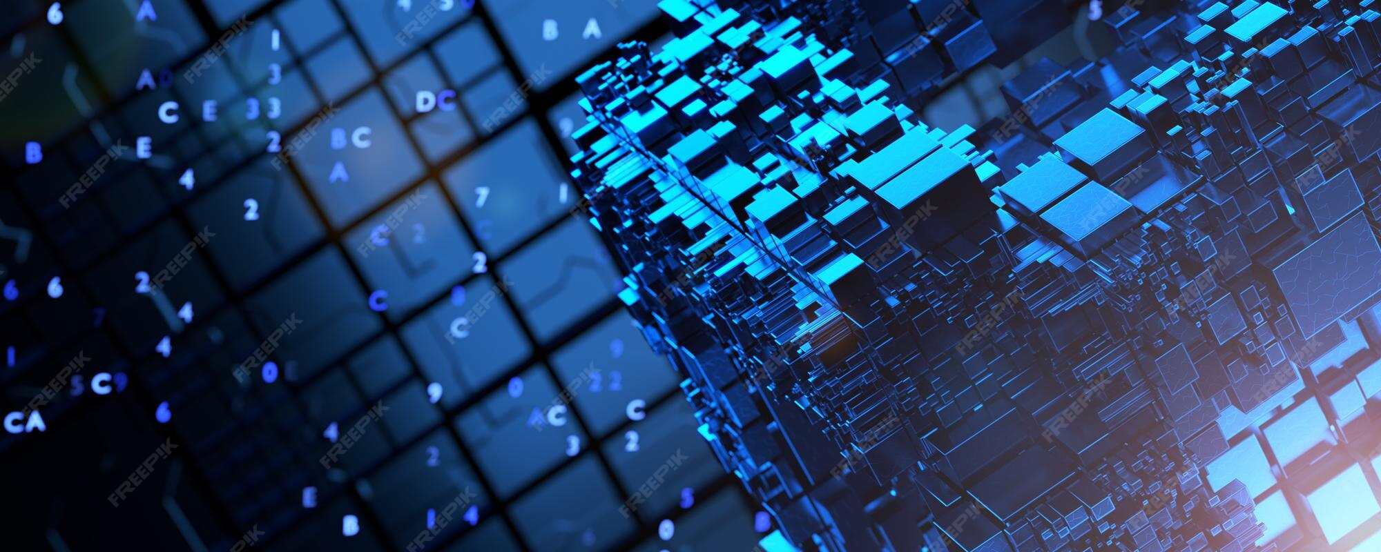 Premium Photo | Blockchain technology Machine learning Data background ...