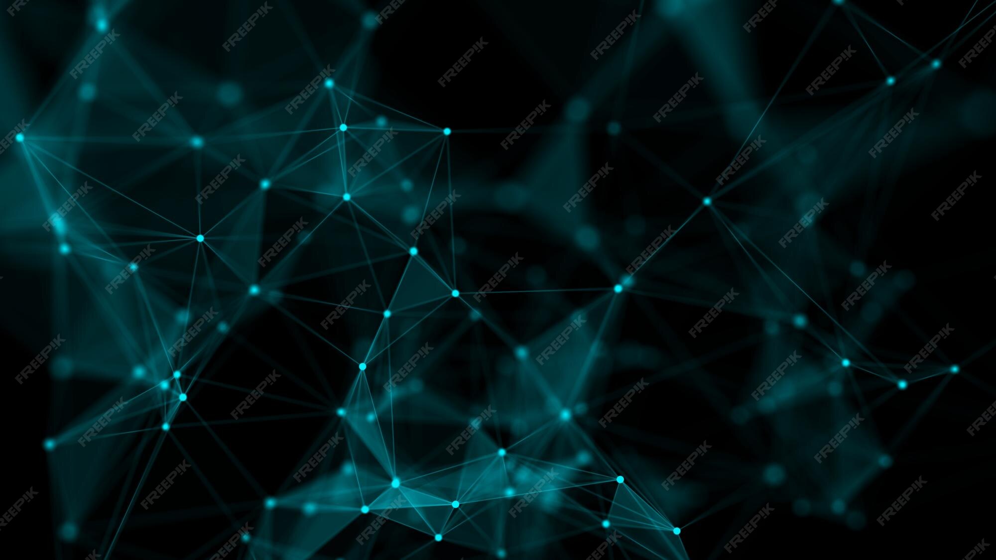 Premium Ai Image Blue Abstract Background With Connection Lines Dots And Triangles Technology