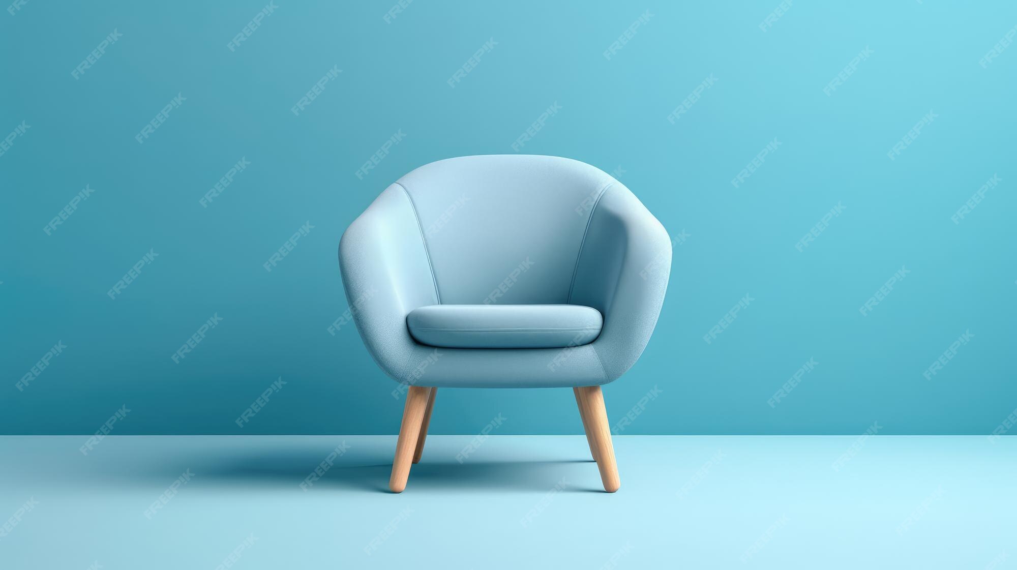 Premium Photo Blue Armchair On Blue Background