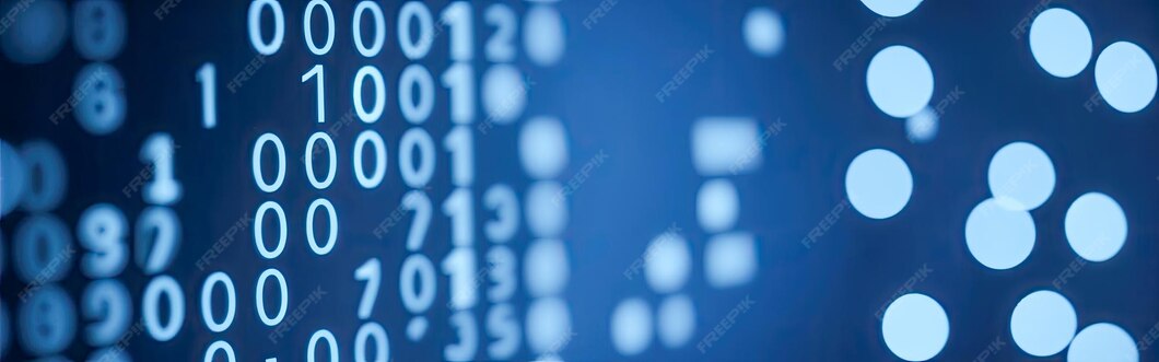 Premium Photo | Blue digital binary data code on screen abstract tech binary code background in ...
