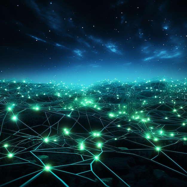 Premium Photo | Blue and Green Network Lines form a Futuristic Premium Photo | Blue and Green Network Lines form a Futuristic