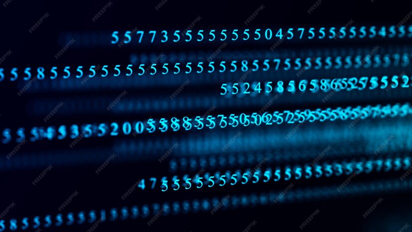 Premium Photo | Blue matrix background technology stream binary code falling numbers on screen ...