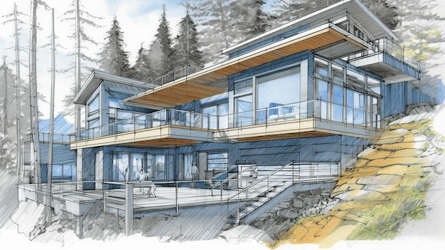 Premium AI Image | Blueprints and house structures Generative AI Premium AI Image | Blueprints and house structures Generative AI