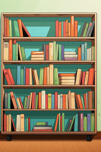 Premium AI Image | Bookshelf Cartoon Premium AI Image | Bookshelf Cartoon
