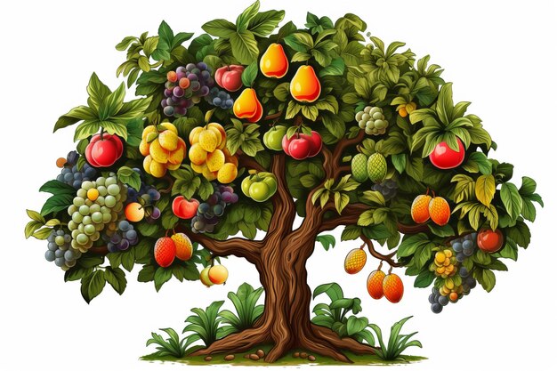 Premium Ai Image Bountiful Orchard Vibrant Clip Art Fruit Tree Showcase Ar 32