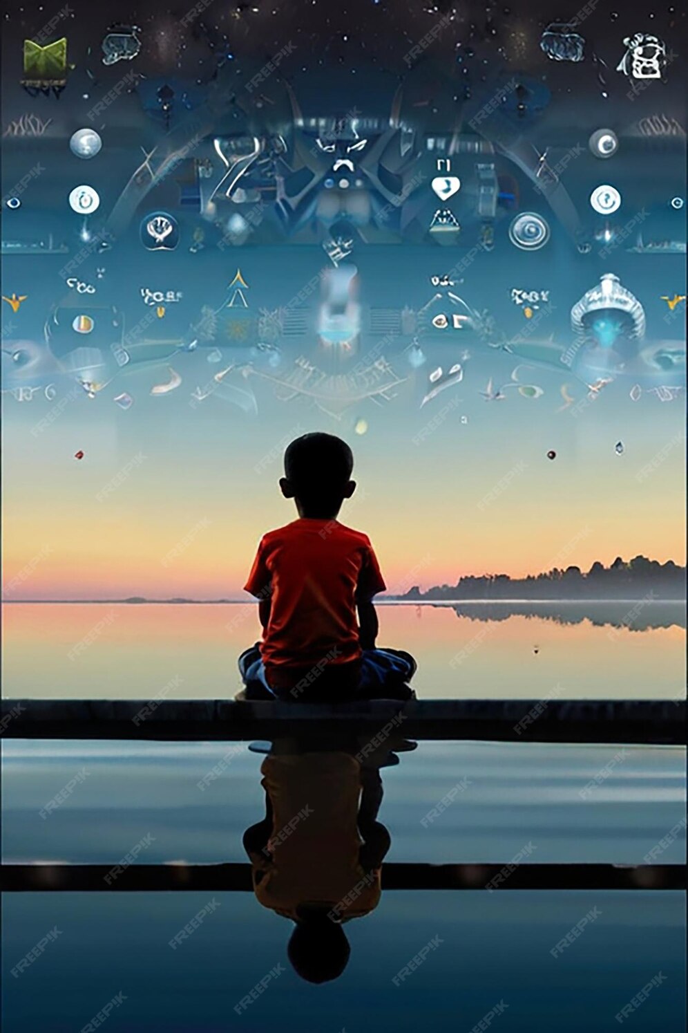 Premium Photo | The boy embracing the present moment surrounded by ... Premium Photo | The boy embracing the present moment surrounded by ...
