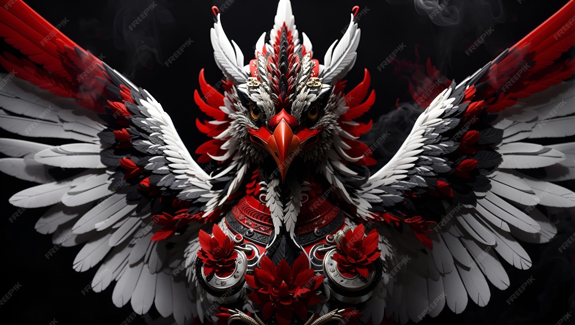 Premium AI Image | brave red and white garuda Premium AI Image | brave red and white garuda