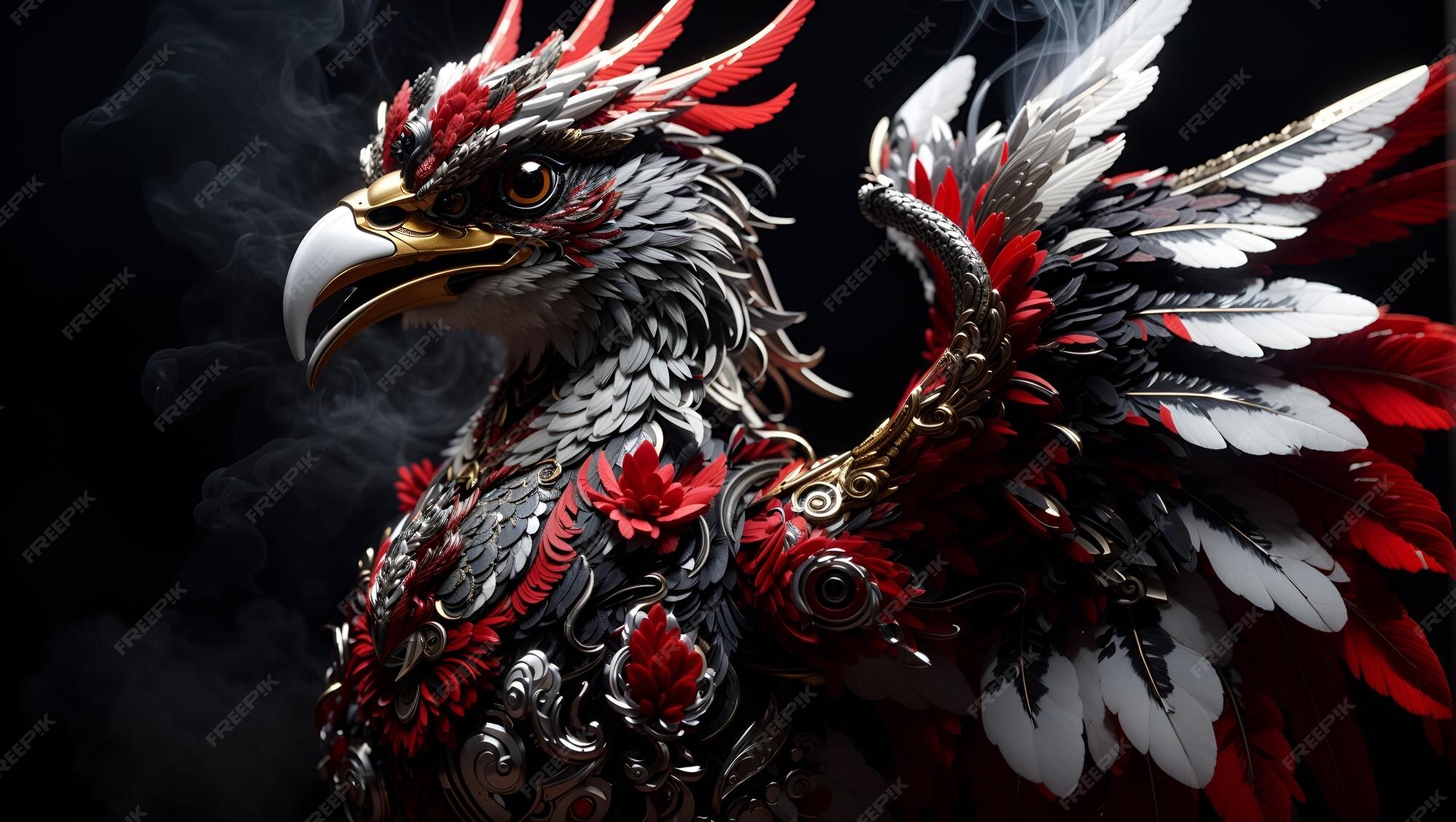 Premium AI Image | brave red and white garuda Premium AI Image | brave red and white garuda