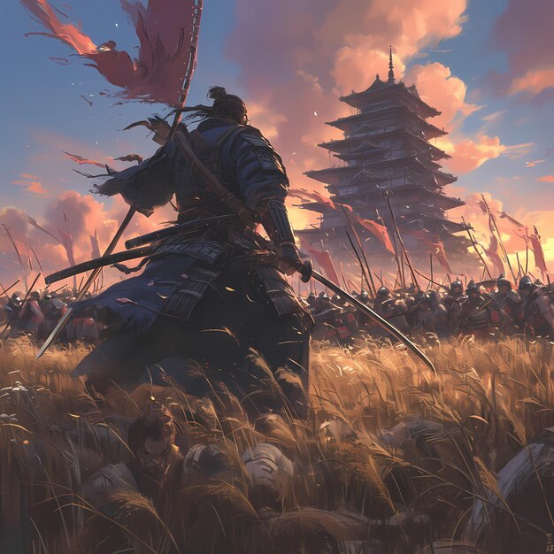 Brave Samurai Leading Charge | Premium AI-generated image Brave Samurai Leading Charge | Premium AI-generated image