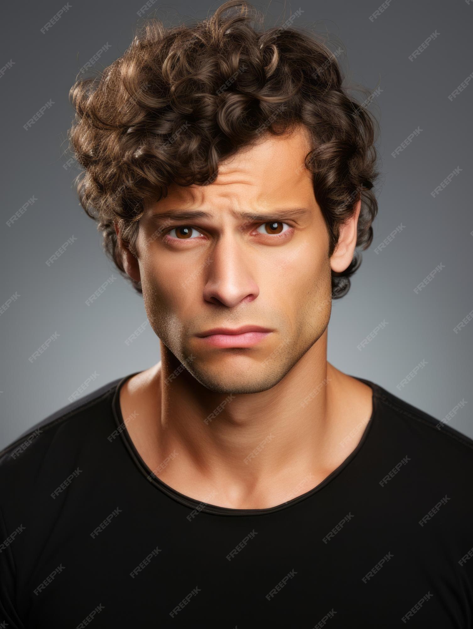 Premium Ai Image Brazilian Man Is Sad On A Minimalist Neutral Background
