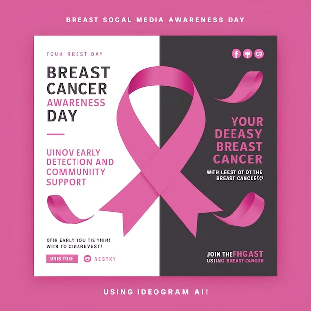 Breast Cancer Awareness Day Social Media Post Design Premium Ai