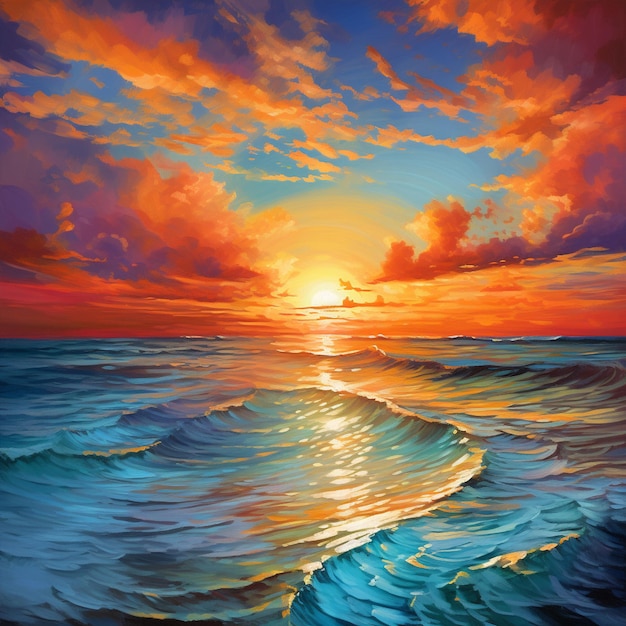 Premium AI Image | Breathtaking Sunset Horizon Premium AI Image | Breathtaking Sunset Horizon