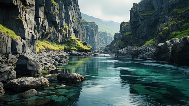 Premium Photo | Breathtaking view of Studlagil basalt canyon Premium Photo | Breathtaking view of Studlagil basalt canyon