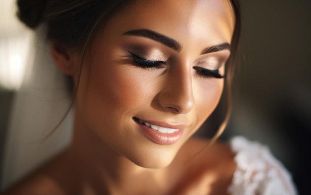 Premium Ai Image A Bride Getting Ready In A Dressing Room