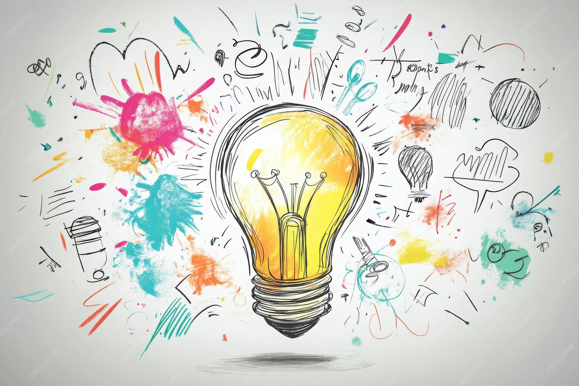 Bright Idea A Lightbulb Surrounded by Colorful Doodles | Premium AI ... Bright Idea A Lightbulb Surrounded by Colorful Doodles | Premium AI ...