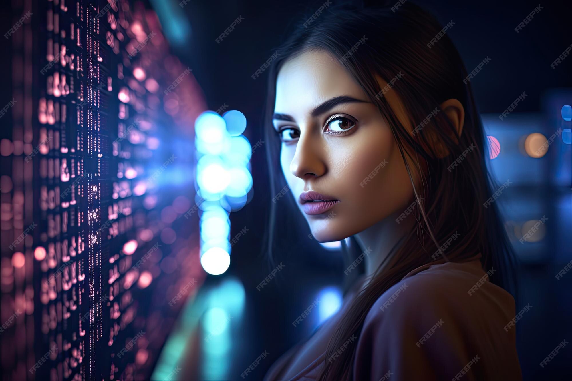 Premium AI Image | A brilliant coder she is image cropped to show a young computer programmer ...