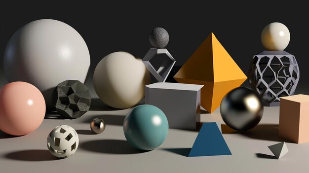 Premium Photo | Brutalist abstract geometric shapes and grids Generative Ai Premium Photo | Brutalist abstract geometric shapes and grids Generative Ai
