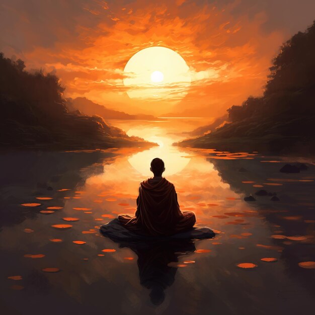 Premium AI Image | a Buddhist monk illustration Premium AI Image | a Buddhist monk illustration