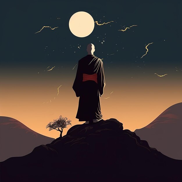 Premium AI Image | a Buddhist monk illustration Premium AI Image | a Buddhist monk illustration