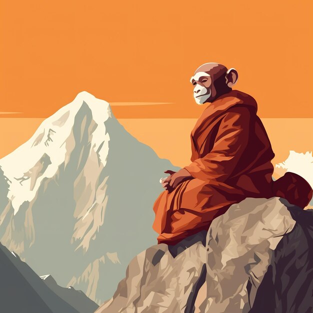 Premium AI Image | a Buddhist monk illustration Premium AI Image | a Buddhist monk illustration
