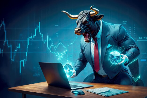 Premium AI Image | Bullish Market Momentum Angry Bull and Futuristic ... Premium AI Image | Bullish Market Momentum Angry Bull and Futuristic ...