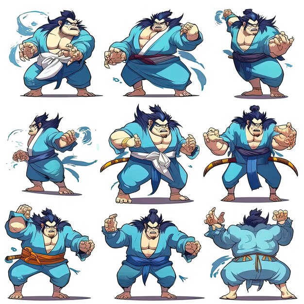 Premium Photo A Bunch Of Cartoon Characters In Different Poses