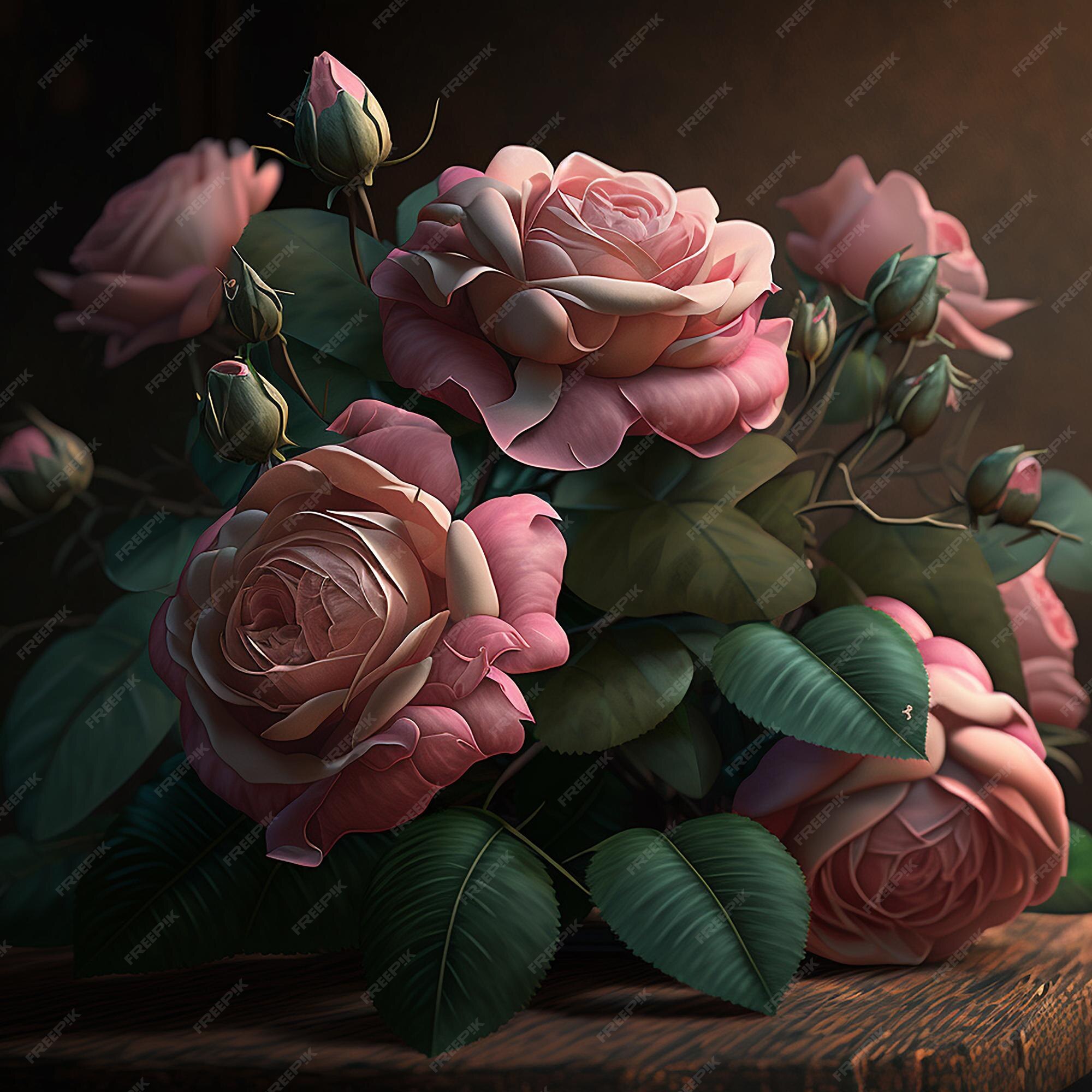 Premium AI Image | Bunch of light pink roses flowers Generative AI Premium AI Image | Bunch of light pink roses flowers Generative AI