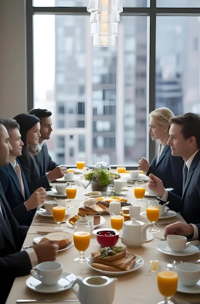 Business Breakfast Meeting | Premium AI-generated image Business Breakfast Meeting | Premium AI-generated image