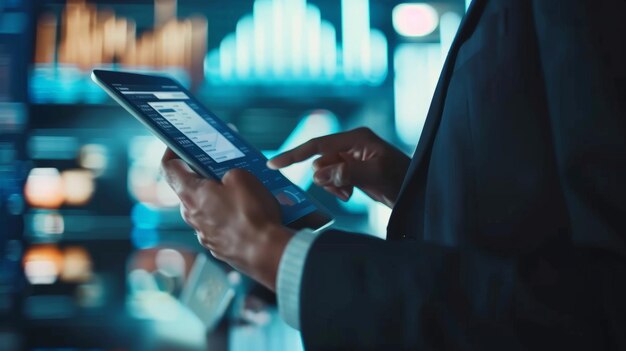 Premium Photo | Business man using tablet computer Tablet vertical ... Premium Photo | Business man using tablet computer Tablet vertical ...