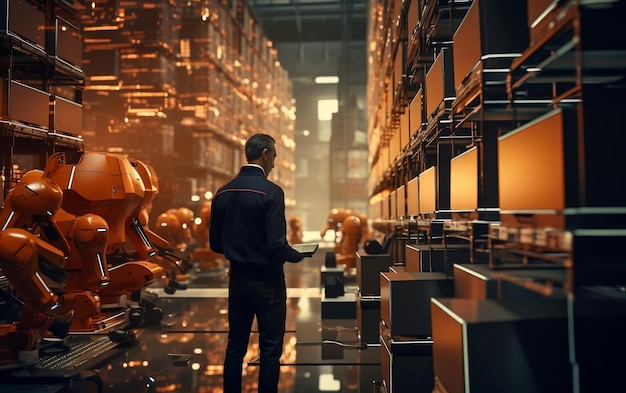 Premium AI Image | Business Management Smart Robotic Warehouse ... Premium AI Image | Business Management Smart Robotic Warehouse ...
