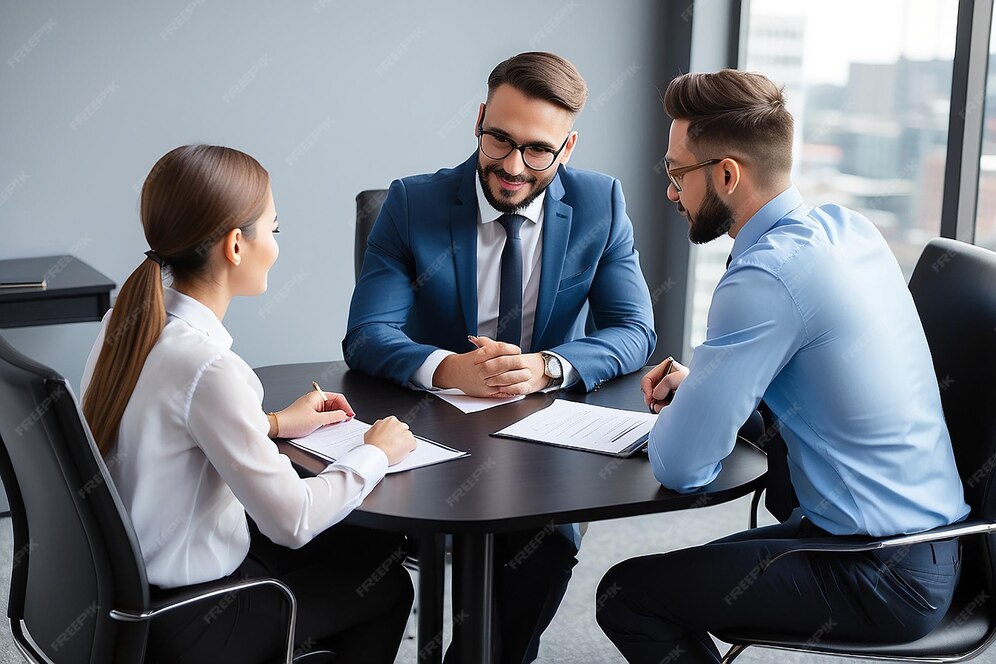 Business meeting or job interview | Premium AI-generated image Business meeting or job interview | Premium AI-generated image