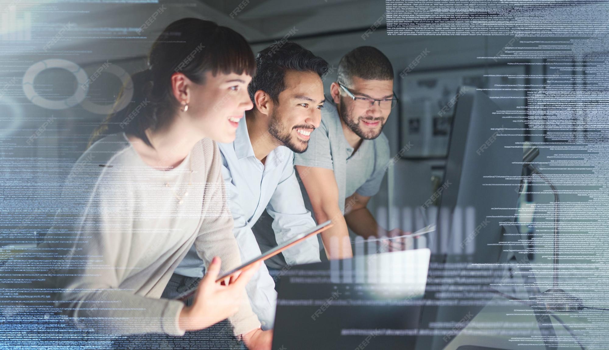 Premium Photo Business People Coding Group And Information Technology With Computer Screen 7399