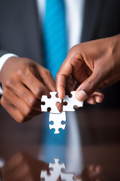 Premium Photo | Business people connecting puzzle pieces Premium Photo | Business people connecting puzzle pieces