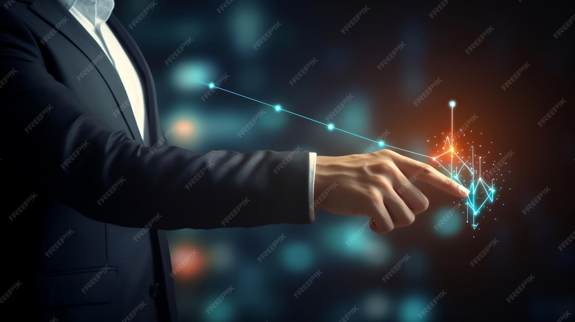 Premium AI Image | Business person starting a graph business concept Premium AI Image | Business person starting a graph business concept