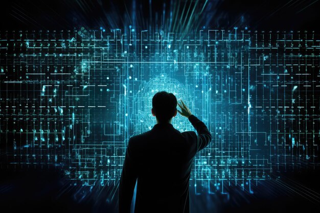 Premium Photo | Businessman Analyzing Digital Data Interface Premium Photo | Businessman Analyzing Digital Data Interface