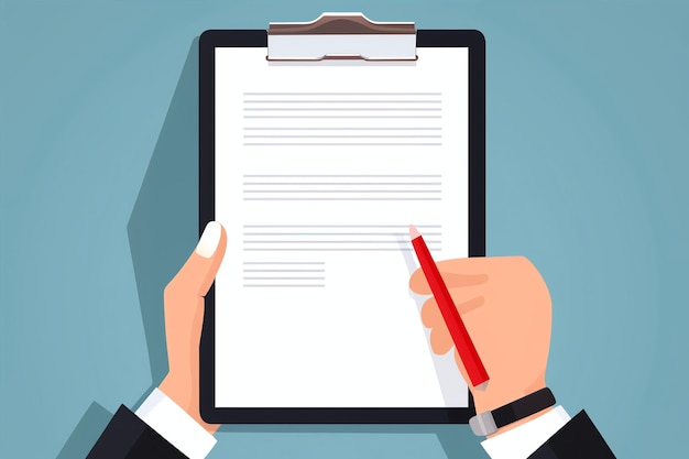 Premium Photo | Businessman hands holding clipboard checklist in a flat ... Premium Photo | Businessman hands holding clipboard checklist in a flat ...