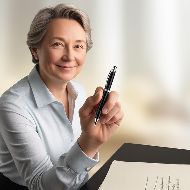 Businessman holding pen | Premium AI-generated image Businessman holding pen | Premium AI-generated image