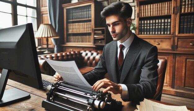 Premium AI Image | Businessman Scanning Documents Premium AI Image | Businessman Scanning Documents