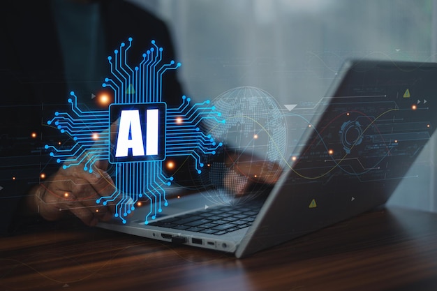 Premium Photo | Businessman using computer chat with AI Artificial ... Premium Photo | Businessman using computer chat with AI Artificial ...