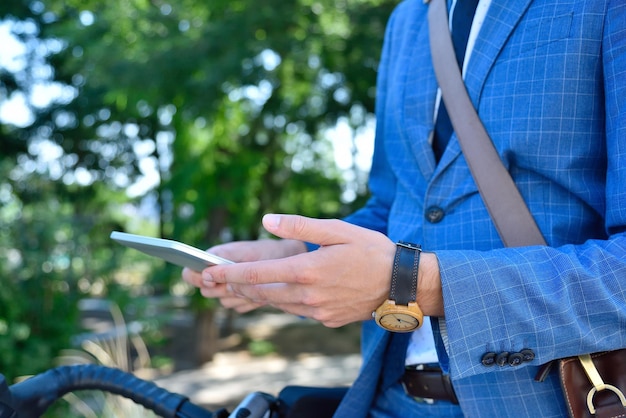 Premium Photo Businessman Using Digital Tablet Computer
