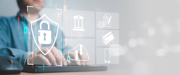 Premium Photo Businessman Using Laptop Input User Name Password To Internet Access And