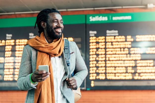 Premium Photo | Businessman using phone at airport Premium Photo | Businessman using phone at airport