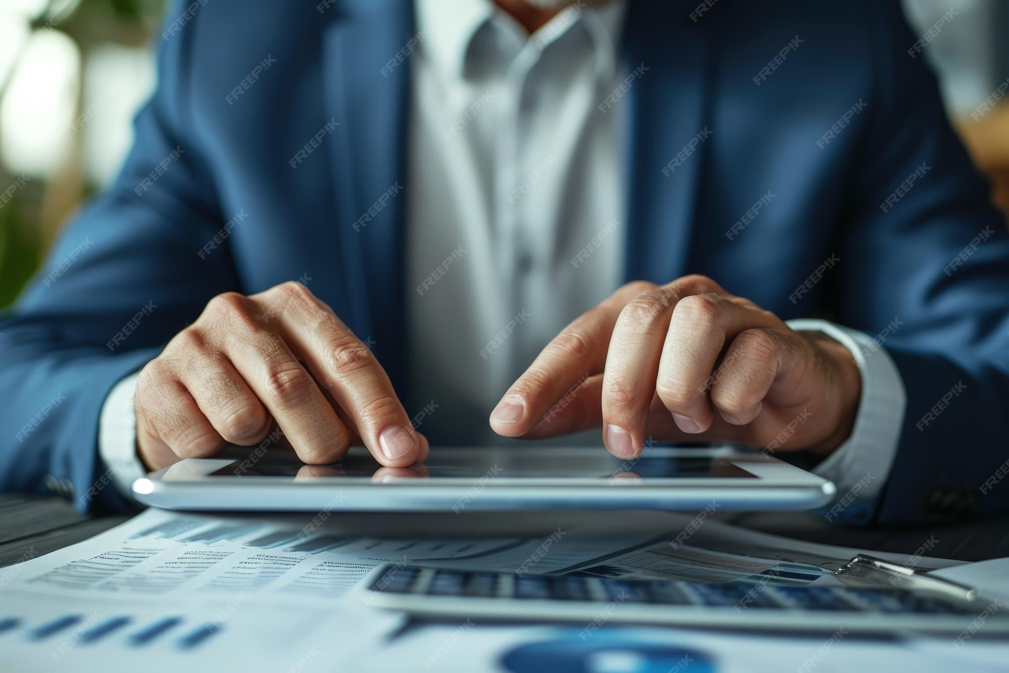 Premium Photo | Businessman Using Tablet Computer Premium Photo | Businessman Using Tablet Computer