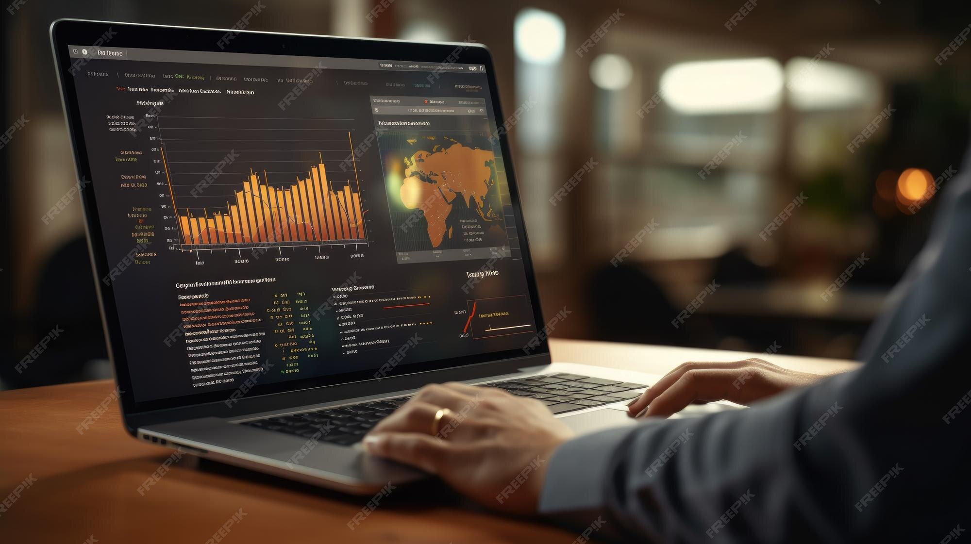 Premium Photo | Businessman works on laptop Showing business analytics ... Premium Photo | Businessman works on laptop Showing business analytics ...