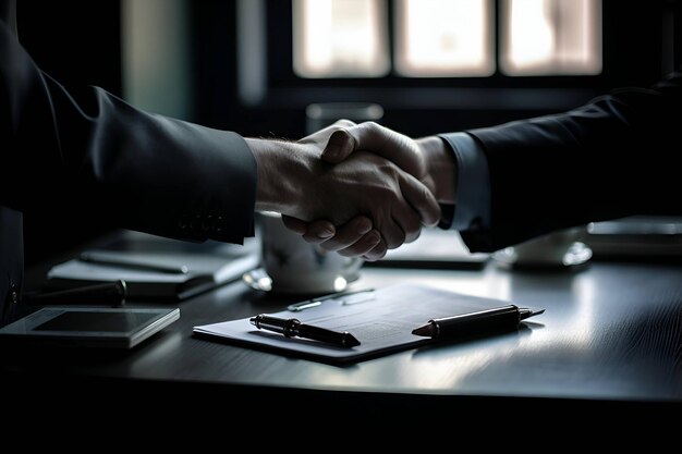 Premium AI Image | Businessmen handshake agreement Generative AI 3 Premium AI Image | Businessmen handshake agreement Generative AI 3