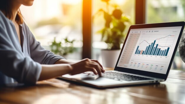 Premium AI Image | Businesswoman analyzing financial data for growth Premium AI Image | Businesswoman analyzing financial data for growth