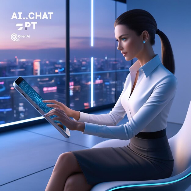 Businesswoman using chatbot in tablet intelligence Ai Chat GPT Chat ... Businesswoman using chatbot in tablet intelligence Ai Chat GPT Chat ...