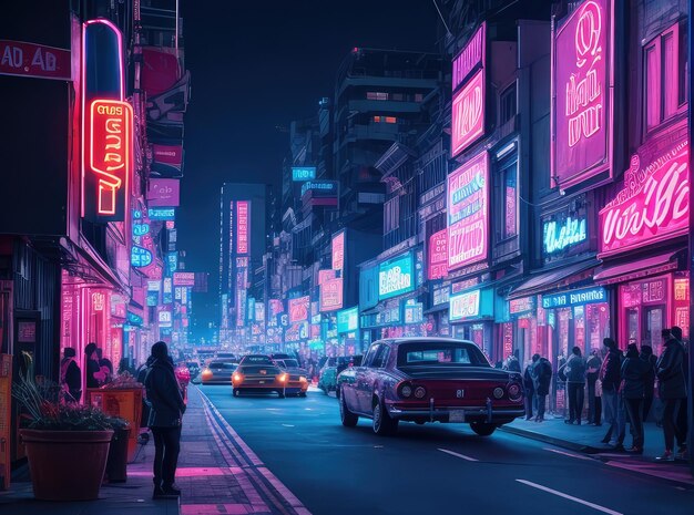 Premium AI Image | A bustling city street Premium AI Image | A bustling city street